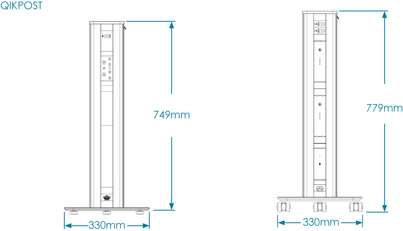QIKPOST – locatable power tower on wheels | OE Electrics