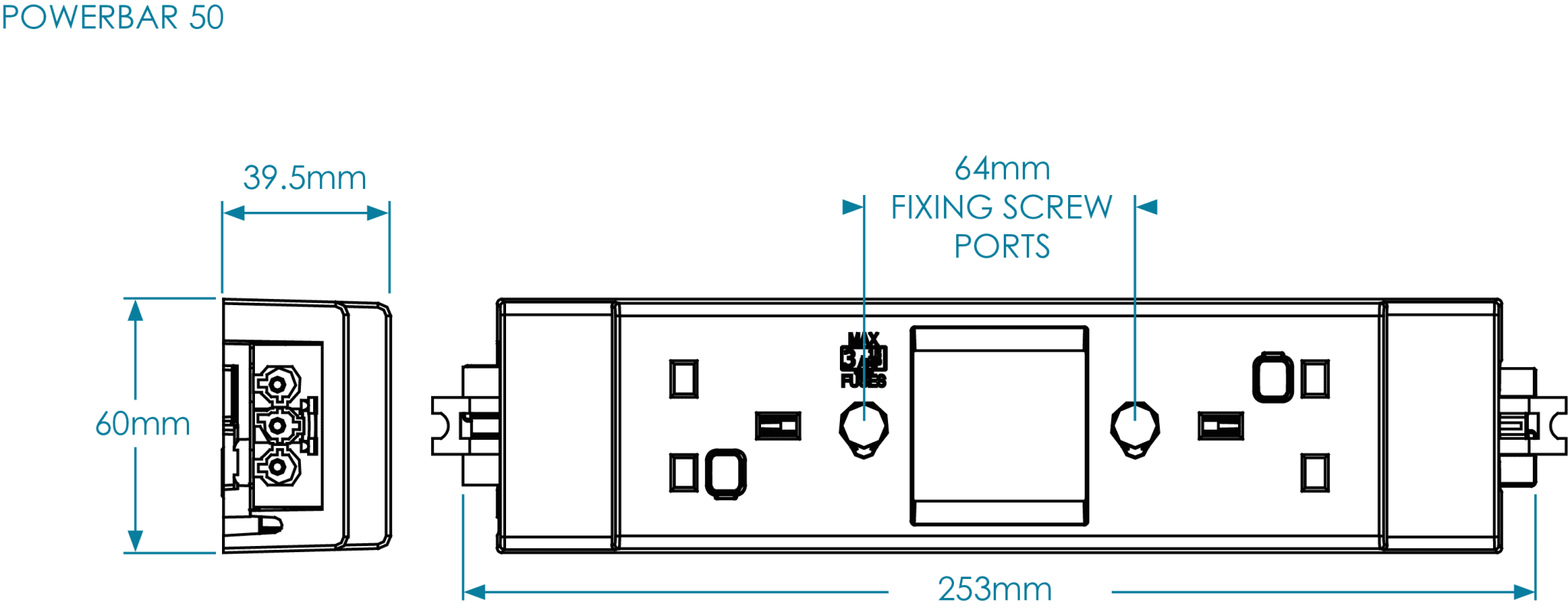 POWERBAR | under desk power strip | OE Electrics