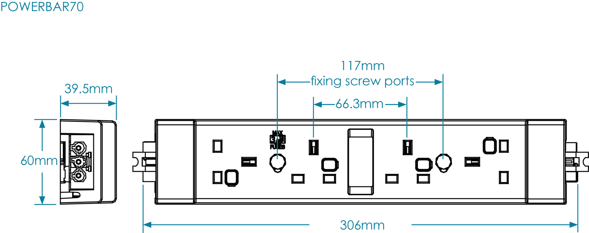 POWERBAR | under desk power strip | OE Electrics