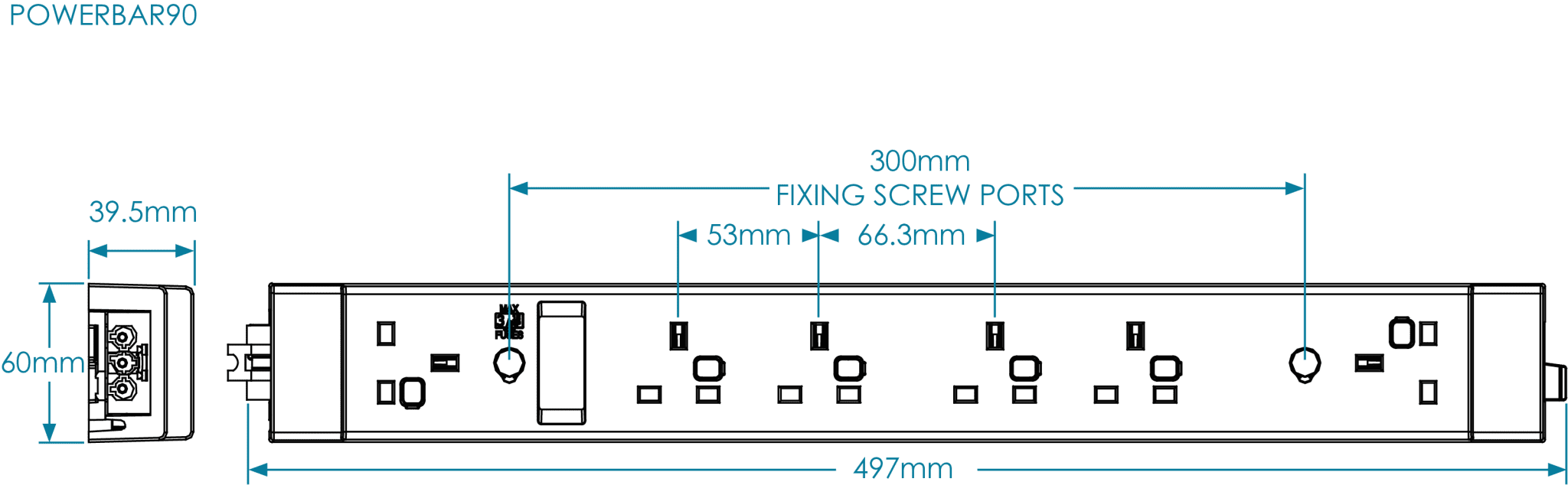 POWERBAR | under desk power strip | OE Electrics