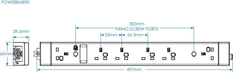 POWERBAR | under desk power strip | OE Electrics